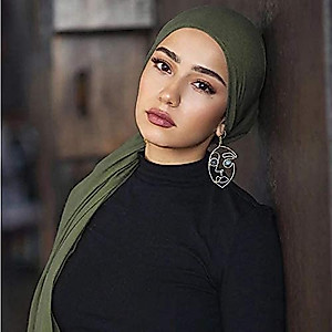 4 Packs Stretch Jersey Turban Heads Wrap African Head Wrap for Women Head Scarf Soft Headband Long Hair Scarf