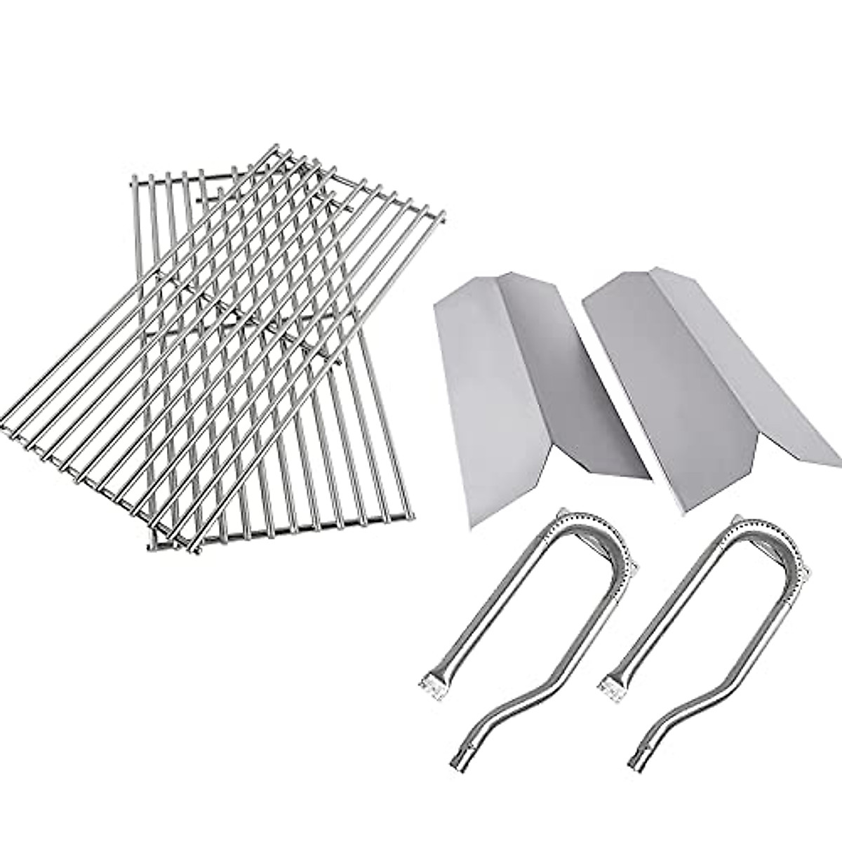 SafBbcue 15" x 21.5" Grill Grates Grids and Heat Plates Burner Covers Replacement for Kitchen Aid 720-0891B, 720-0891R, 730-0891B, 730-0891R (Stainless Steel)