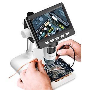 4.3" Digital Microscope for Adults, SKYEAR Coin Microscope1000X Magnification with 8 Ajustable LED Fill Lights, USB Microscope for Windows/MacOS, Coin Collection Supplies