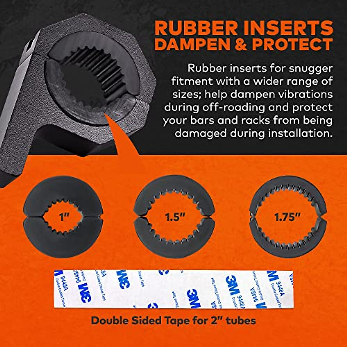 Off-Road Light Mounting Bracket Bar Clamp Kits [1"/1.5"/1.75"/2" Inch] [Horizontal Bar] [Aluminium] [2 Units] Bull Roll Cage Clamps Mount For ATV UTV