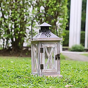 Candle Lantern Decorative Farmhouse White Lanterns Candle Holde Decor for Home Decor Front Porch