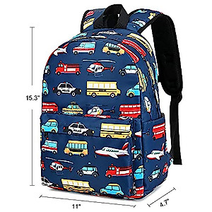 CAMTOP Kids Backpack Toddler Bookbag Preschool Kindergarten School Bag for Boys and Girls (Car back pack Navy Blue)
