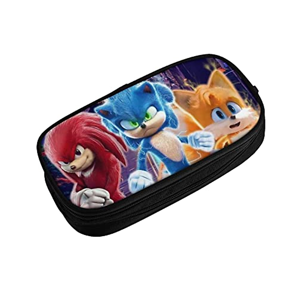 Youth Pencil Case, Cartoon Hedgehog Double Zipper Storage Bag Unisex