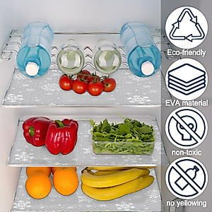 Shelf Liners for Kitchen Cabinets, Waterproof Drawer Liner Non Adhesive Bathroom Sink Liner, Fridge Liner No Slip Cupboard Mats EVA Place Mats Roll - Clear Snow 17.7"×118"