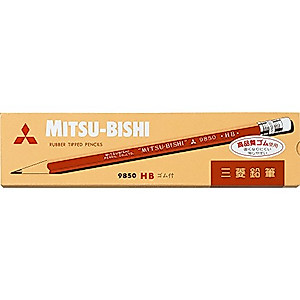 Mitsubishi Pencil pencil with pencil eraser 9850 hardness HB K9850HB (Original Version)