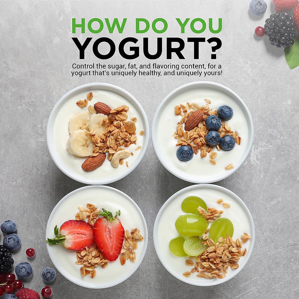 Nutrichef 17 Cup Automatic Yogurt Maker | Includes 17 - 5 oz Reusable Cups with Lids & Yogurt Rack for Instant Storage | Makes Up to 85 OZ of Yogurt | Greek Yogurt Maker | Space Saving design | Black