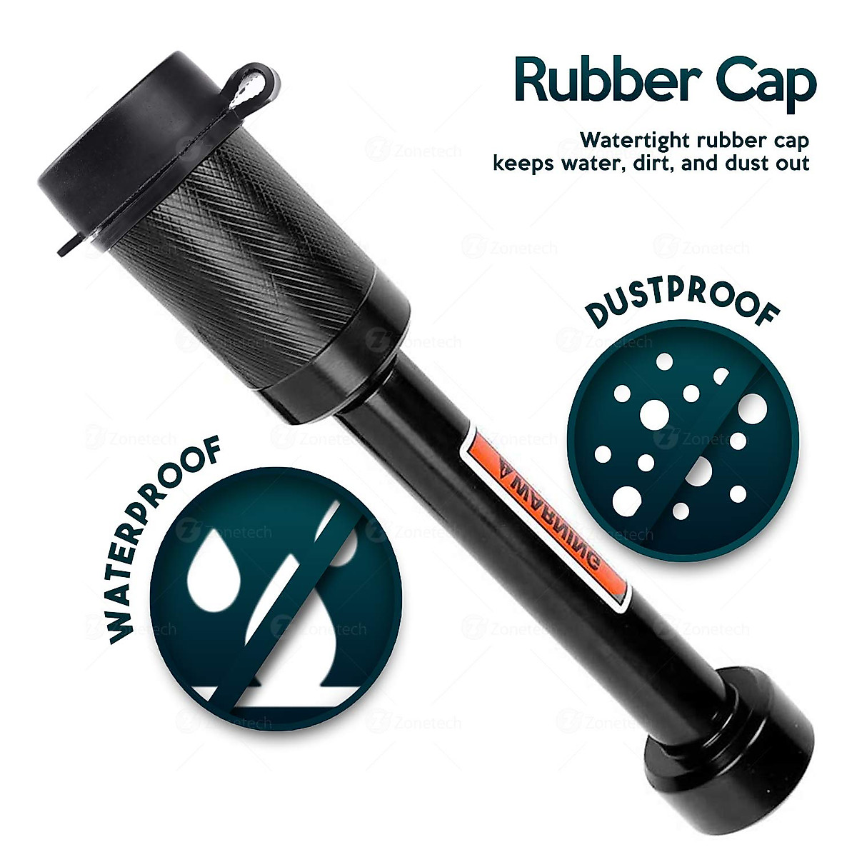 Zone Tech Trailer Hitch Receiver Lock - Premium Quality Anti-Theft 5/8" Pin for Class III IV 2" and 2-1/2" Receiver with Rubber Cap - Durable Metal Weatherproof Receiver (1-Pack)