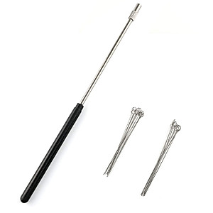 E-outstanding Reusable Inoculating Loop Inoculating Rod Kit Laboratory Research Teaching Tools (5pcs 3mm Inoculating Ring + 5pcs 4mm Inoculating Ring + 1 Piece Inoculating Rod)