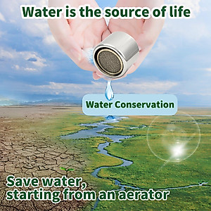 TSBSHum Bathroom Sink Aerator,2.2 GPM Faucet Aerator, Made of Solid Brass and Stainless Steel,55/64 Inch Female Thread Faucet Replacement with Gasket,For Kitchen and Bathroom,4PCS(Silver)