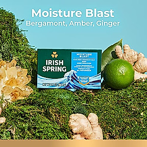 Irish Spring Bar Soap for Men, Moisture Blast, 3.7 Oz, 24 Pack
