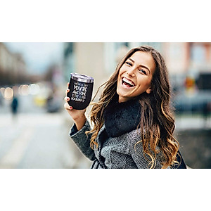 Sometimes You Forget That You are Awesome-Birthday Leaving Graduation Christmas Thank You Gifts for Women Friends Coworkers BFF Stainless Steel Wine Tumbler with Straw and Lid 12Ounce Glitter charcoal