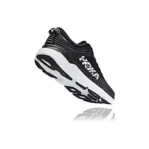 HOKA ONE ONE Women's Bondi 7 Running Shoe, Black/White, 7