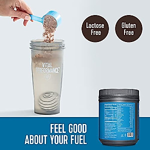 Vital Performance Protein Powder, 25g Lactose-Free Milk Protein Isolate Powder, NSF for Sport Certified, 10g Grass-Fed Collagen Peptides, 8g EAAs, 5g BCAAs, Gluten-Free - Chocolate, 1.72lb