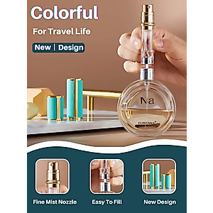 UULANFA Refillable Perfume Bottle Atomizer for Travel,Portable Easy Refillable Perfume Spray Pump Empty Bottle for men and women with Mini Pocket Size 5ml (SU.G-White)