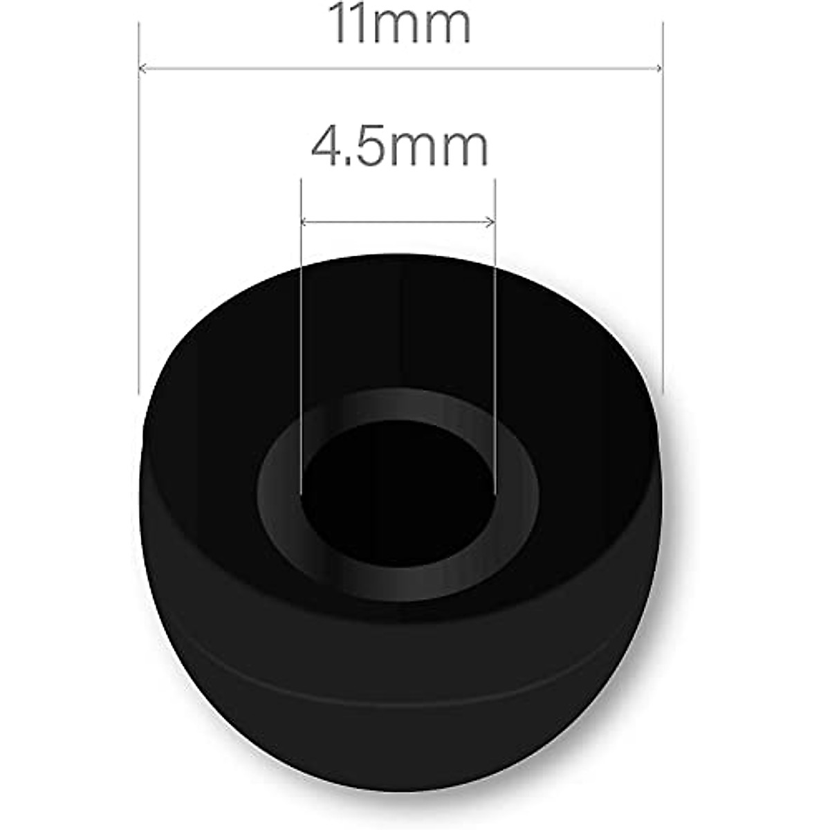 JustEarbuds 10 Pairs Medium 4.5mm Silicone Replacement Ear Buds Tips - Black