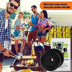 Smoker Gasket Seals, 1/2" x 1/8" 15 ft High Temp Grill Gasket Replacement Self Stick Felt, High Heat BBQ Gasket Tape for Smokers BBQ Lid Black by Nonley