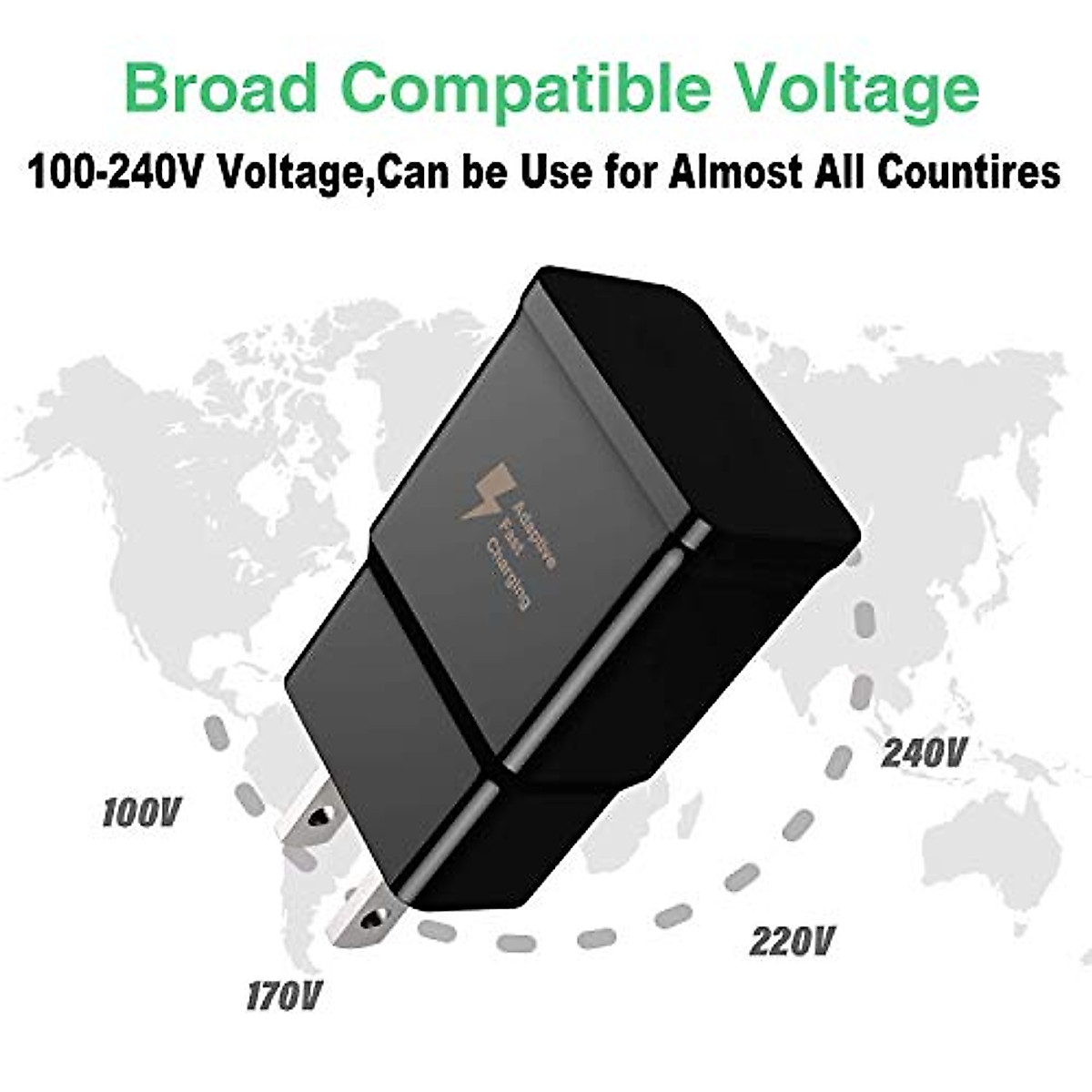 Adaptive Fast Charging USB Wall Charger, 2-Pack Fast Charging Block Travel USB Charger Adapter Compatible Samsung Galaxy S21 S20 S10 S9 S8 S7 Edge Plus, Note 8 9 10+, A13 A32 A52 A53, LG G5 G6 G7