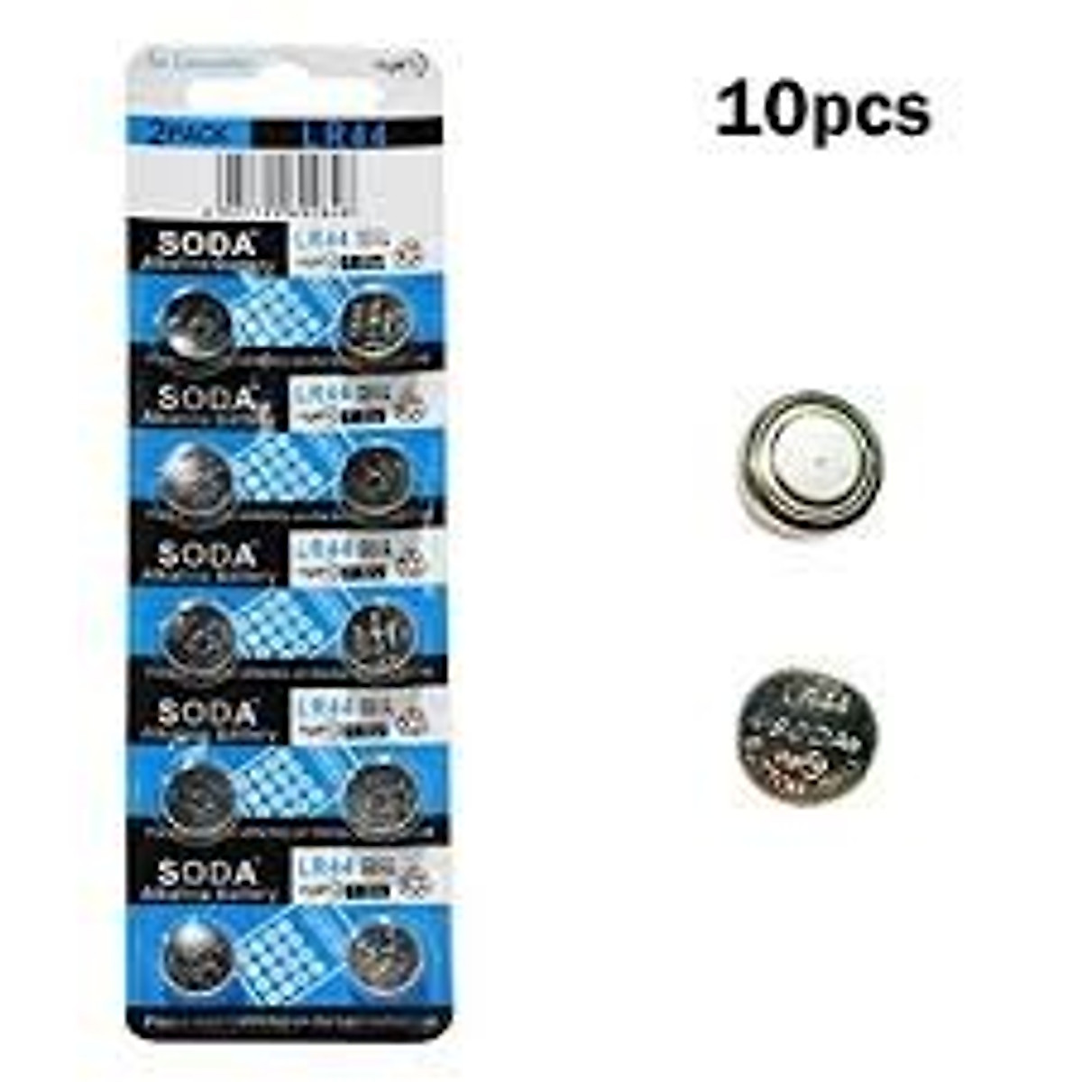 AG13 LR44 L1154 357 A76 Alkaline Button Cell Battery with Retail Blister Pack Cards (10) by YMCtoys