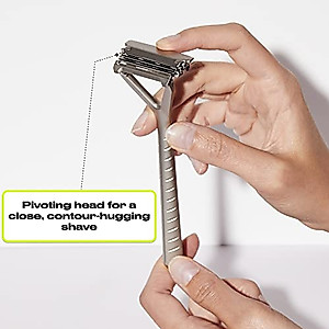 Leaf Shave | Leaf Razor, Rose Gold - All-Metal, Eco-Friendly Razor for Women & Men; Includes 10 Stainless Steel Single-Edge Razor Blades; Recommended for Head Shaving and Leg Shaving