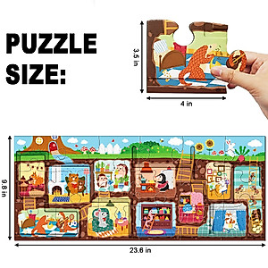 Floor Puzzles for Kids - Underground Houses Finger Maze Puzzle for Children 3 and up,18 Pcs Fit Together Perfectly,Toddler Children Learning Preschool Educational Development Toys