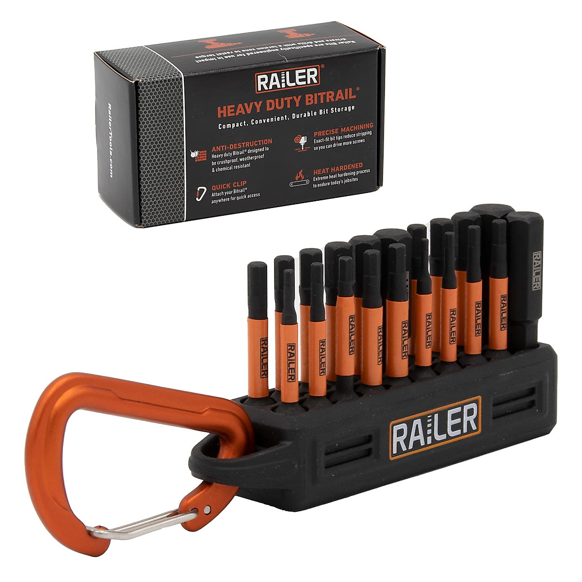 Railer Allen Wrench Hex Bit Set 2 Inch Impact Driver 20pc Hex Bit Set With A Bit Holder & Carabiner. Premium S2 Steel, Ideal For Furniture Screws