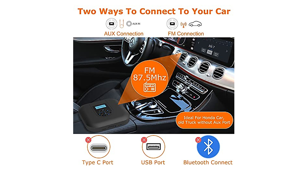 Portable Bluetooth CD Player with Speakers & FM Transmitter | MONODEAL ...
