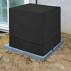 Air Conditioner Covers for Outside Units, Uranshin 36 Inch Square A/C Unit Winter Weather Protector, Heavy Duty 600D Outdoor Central AC Cover with Air Vents, Waterproof AC Defender Cover 36 x 36 x 39