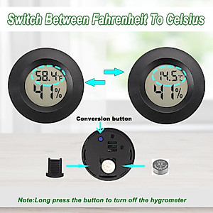 Mini Hygrometer Thermometer Digital Humidity Meter Indoor/Outdoor Humidity Monitor Reptile Thermometer for Humidors Greenhouse Garden Cellar Fahrenheit(℉)/ Celsius(℃) 2 Pack