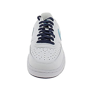 Nike Men's Court Vision Low Sneaker, White/Turquoise Blue/Blue Void, 10.5
