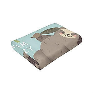 Sloth Throw Blanket Flannel Plush Soft Warm Blankets 60"X50" for Kids Adults Gift Sofa Chair Bed Office