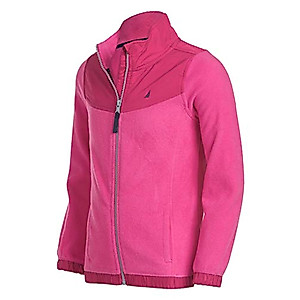 Nautica Girl's Full-zip Fleece Jacket, Signature Logo Design, Lightweight & Wind Resistant, Grey Heather, 42