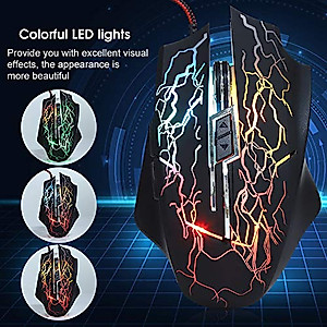 Laptop Gaming Mouse, Gojiny Portable Wired Mouse 6-Butto Wired Mice for Office Drawing Game Players Computer Accessory