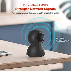 EVERSECU Pet Camera,2K Security Camera Indoor, 2.4G&5G WiFi, Dog Camera with Phone App,Home Camera for Baby/Elder with One-Touch Call, Night Vision, 2-Way Audio, AI Motion Detection