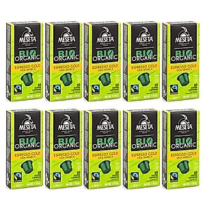 Nespresso Compatible Meseta Coffee Capsules . 100 Capsules of Gourmet Organic(European certified) 100% Arabica Coffee Espresso Compatible with Nespresso Machine