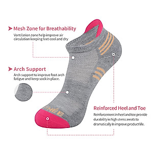 JOYNÉE Womens Ankle Cushioned Socks 6 Pack Athletic Low Cut Socks with Heel Tab for Running Sports