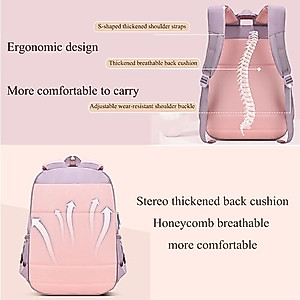 YJMKOI Aesthetic Black Backpacks for Girls, Kawaii Kids Bookbag,Large and Lightweight School Girls Backpack,Black