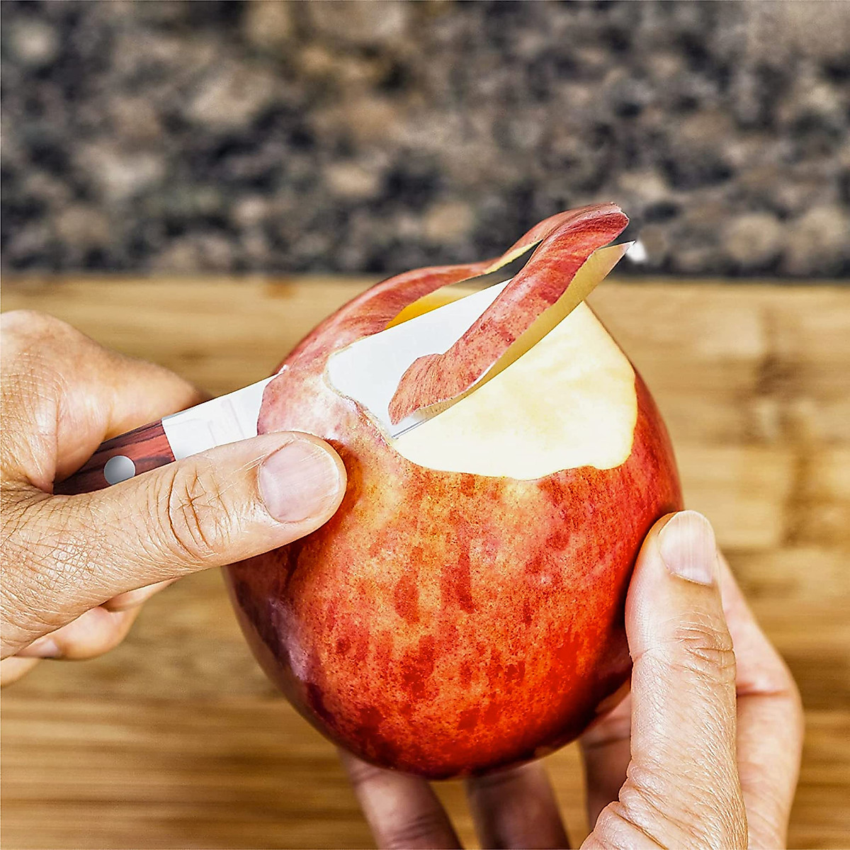 Mama's Great 3.5 Inch Kitchen Paring Knife - Multipurpose Razor Sharp Small Knife with High Carbon Stainless Steel Full Tang Blade and Ergonomic Non-Slip Pakkawood Handle