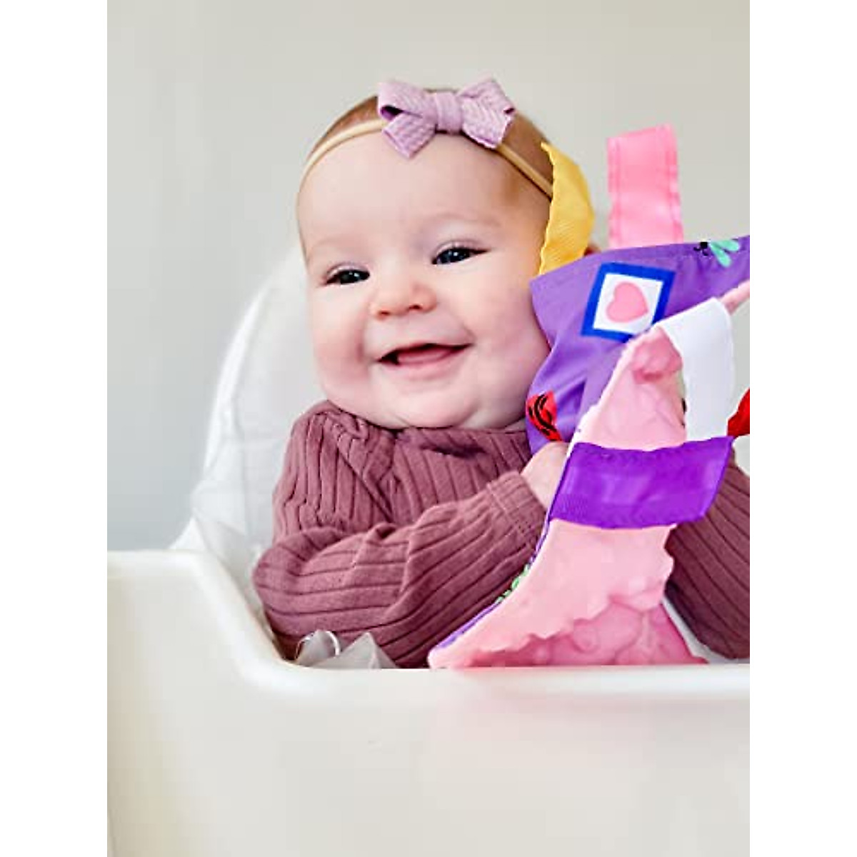 The Learning Lovey Lovey Sensory Tag Toy Garden Flowers Butterflies Blanket