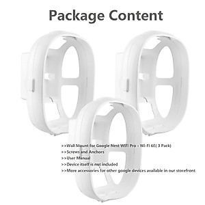 OkeMeeo Wall Mount for Nest WiFi Pro - 6E - Ceiling Mount for Google Nest Pro 6E Home WiFi System 3 Pack (Router not Included)