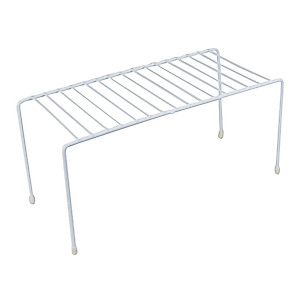 Evelots Wire Rack Cabinet Shelf Organizer Set of 4 White Kitchen Organization, Bathroom Cabinet Organizer, Food Pantry Organization and Storage Shelves