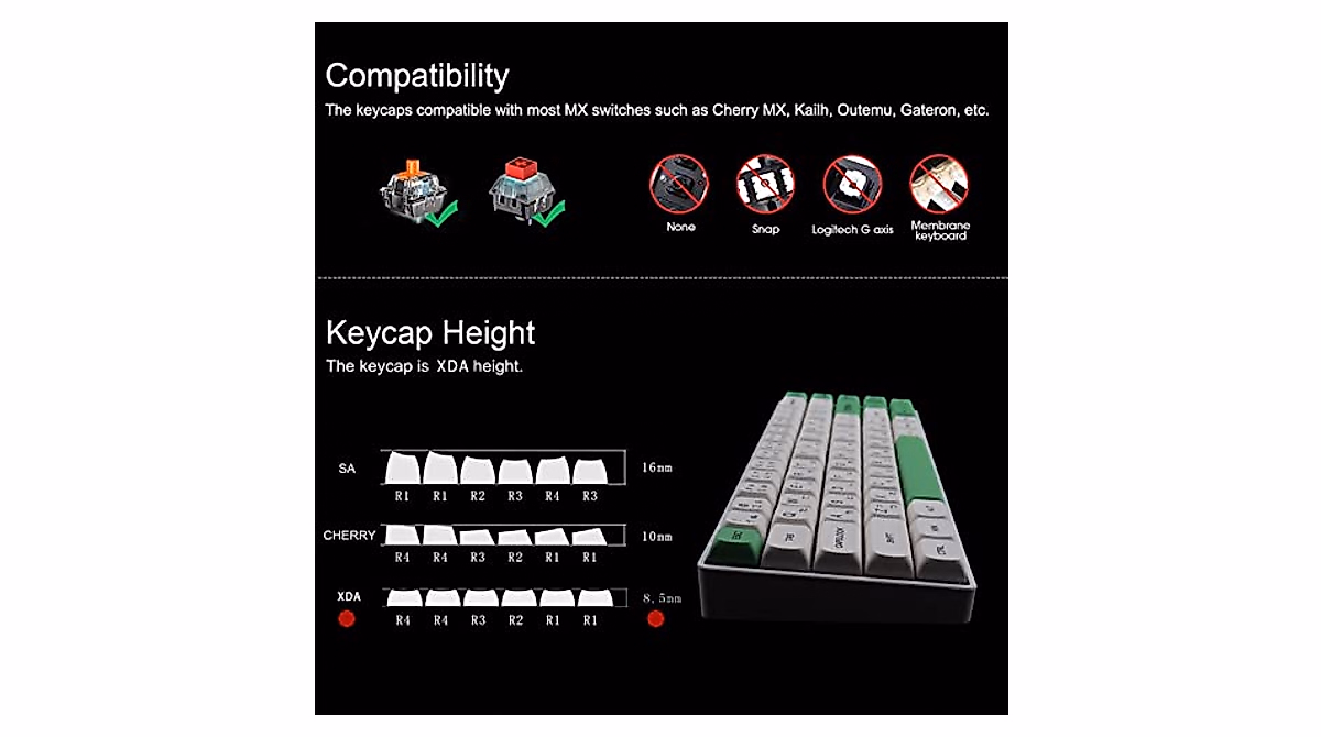 Hyekit PBT Keycaps 137 Keys Avocado Milk XDA Profile for Mechanical ...