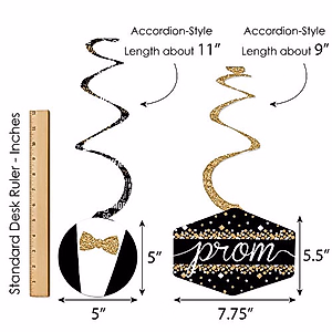 Big Dot of Happiness Prom - Prom Night Party Hanging Decor - Party Decoration Swirls - Set of 40