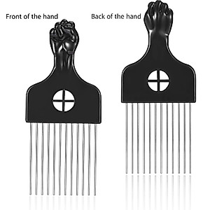 3 Packs Metal Hair Picks Afro Pick Comb Wig Braid Hair Detangle Styling Comb Lift Pick Comb Tool for Women, Men Curly Hair Styling