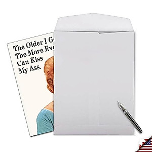 NobleWorks - 1 Jumbo Funny Card for Birthdays (8.5 x 11 Inch) - Cartoon Joke, Humor Bday Card with Envelope - Everyone Kiss My A-s J5452BDG