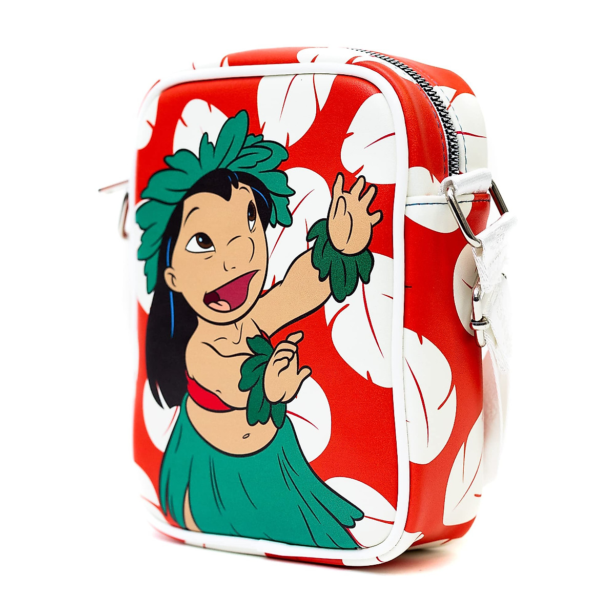 Disney Bag and Wallet Combo, Lilo and Stitch Lilo Hula Pose and Dress Print Red, Vegan Leather
