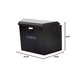 Lund 76134T 21-Inch Aluminum Trailer Tongue Truck Box, Diamond Plated, Black