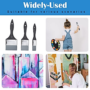 Falling in Art Silicone Paint Brush Set, Lined Edged Flexible Color Shapers, Flat Shaped Painting Tool for Water Based Acrylic Paints, Gouache, Oil, and all water soluable Mediums 2Pcs(1inch, 2inches)