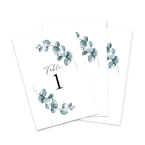 Table Numbers, Double-Sided Cards, 1-25 Plus Head Table Card, 4 x 6, Table Numbers for Wedding Reception, Anniversary, Baby Shower, Bridal Shower, Christmas, Parties, Events and Celebrations