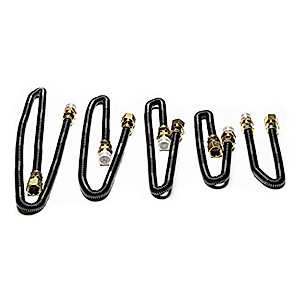 Dreffco 24'' x 3/4'' High Capacity Gas Flex Line - Premium Quality Black Non-Whistle Fire Pit, Fireplace, Dryer Gas Line - Perfect Gas Line for NG or LP Fire Pits - Versatile Usage - Easy Installation