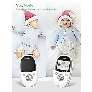 YOTON Portable 2.4" Baby Monitor YB01 with Camera and Audio, Auto Night Vision, 2-Way Talk,Temperature Monitor and 8 Lullabies VOX Mode,for Pet,Plug & Play